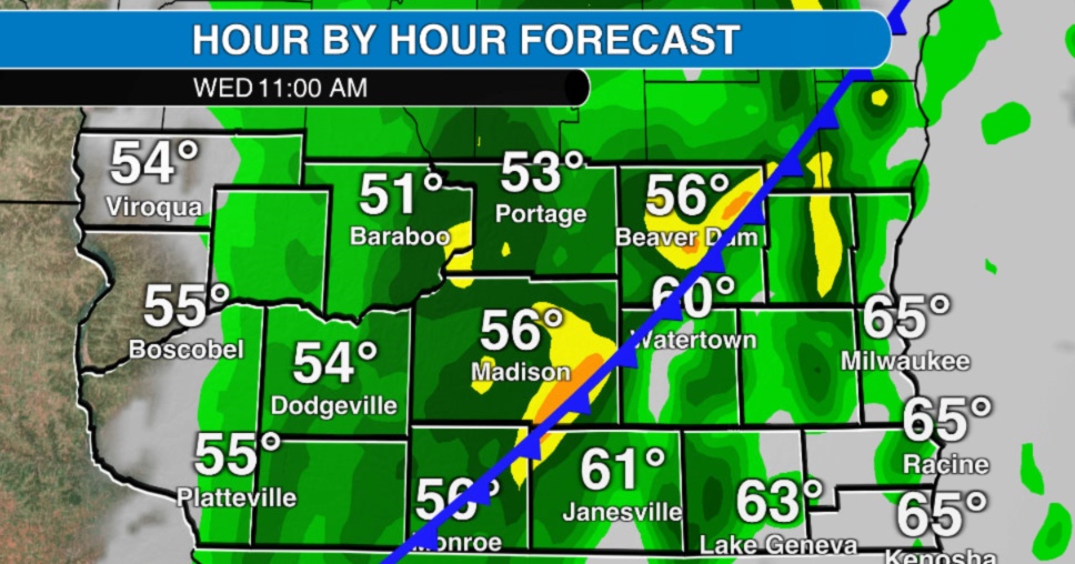 2 cold fronts for southern Wisconsin Wednesday and Wednesday night
