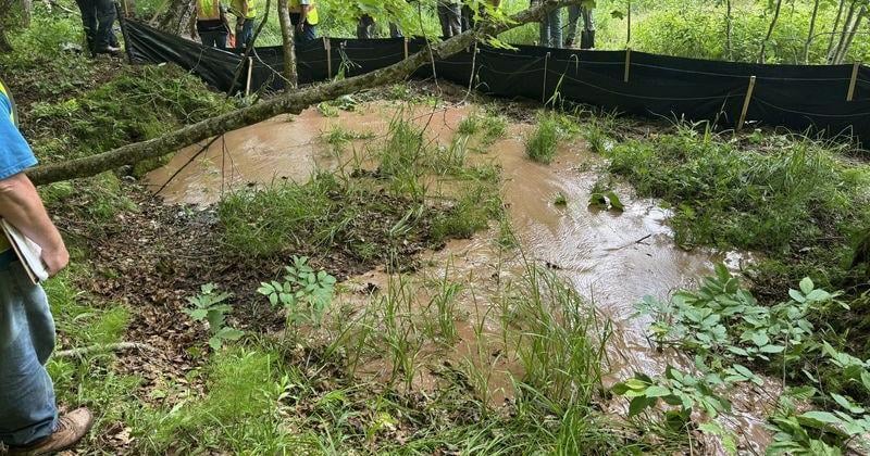 Drilling fluid spills into wetland during Line 5 reroute construction