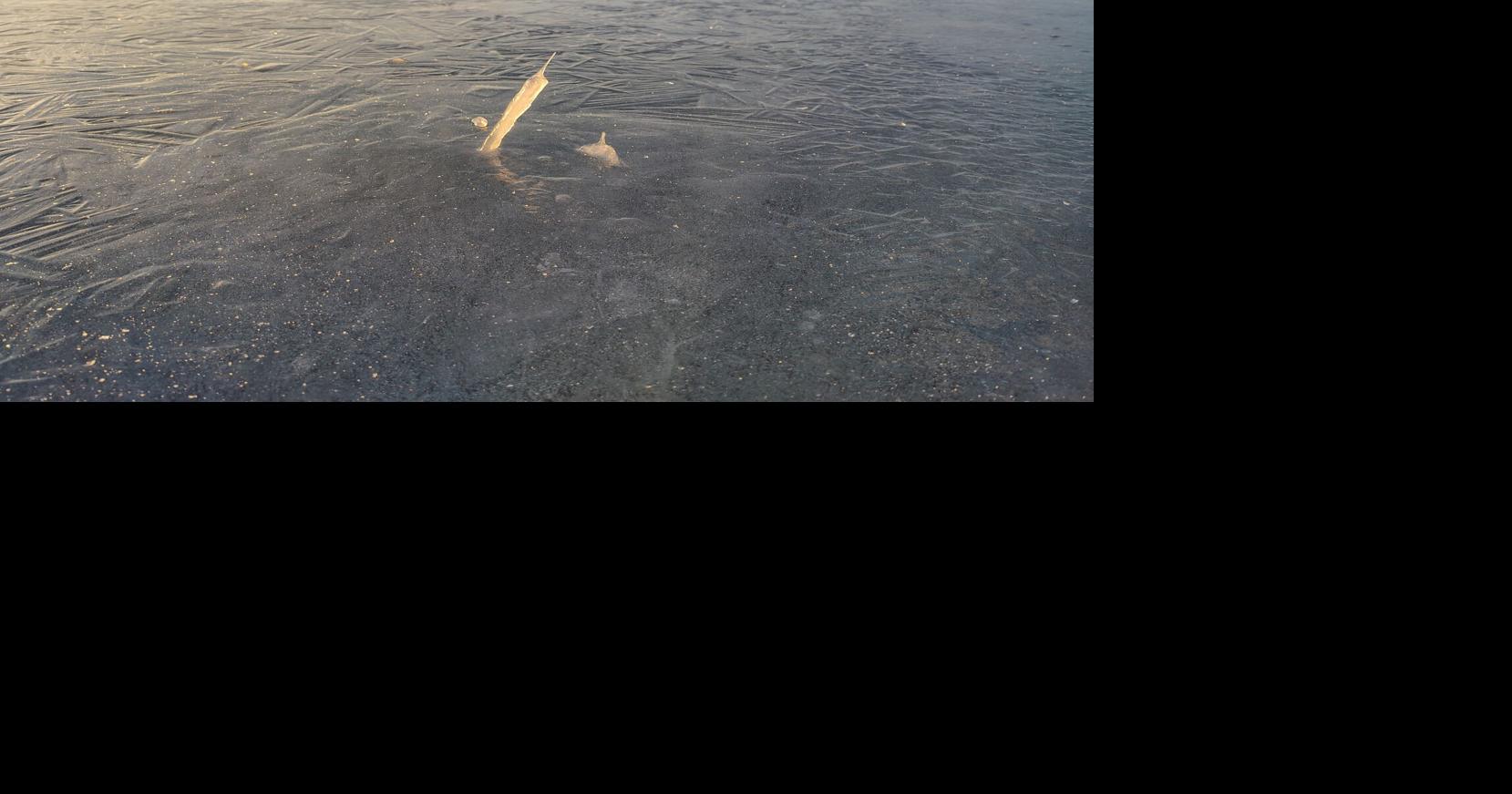 Puddles on Madison's icy lakes can result in 'ice spikes'