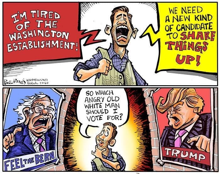 57 cartoons about Donald Trump's first term in office