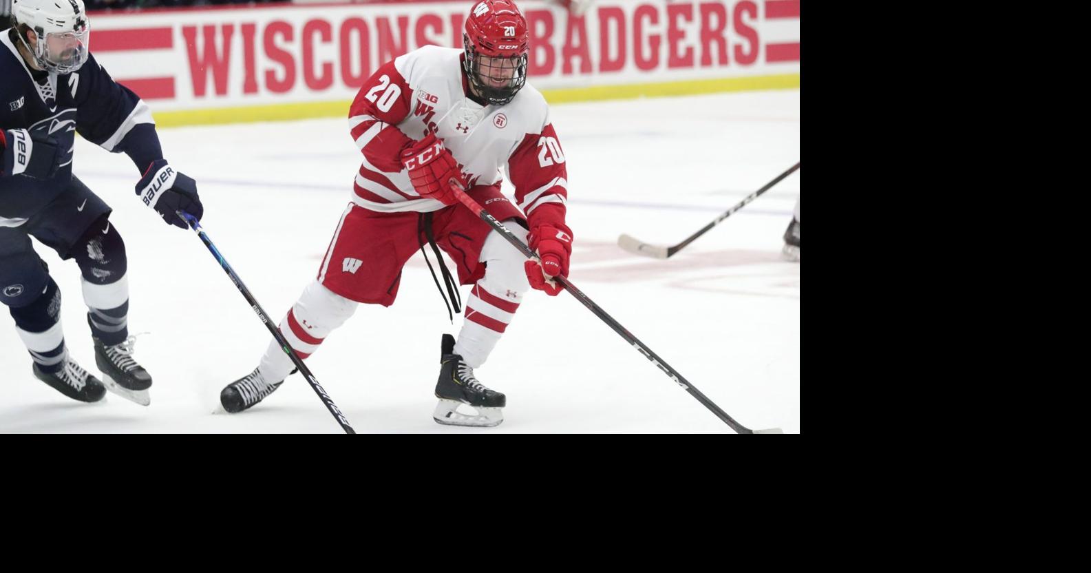 Short bench no trouble for Josh Ess, Badgers men's hockey defensemen