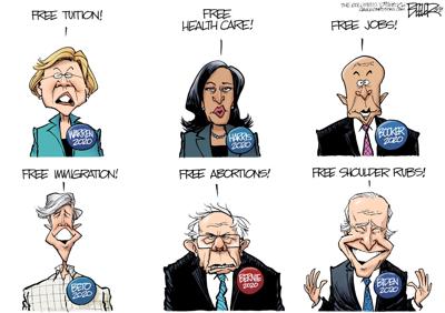 Democrats for president tout free stuff, in Nate Beeler's latest ...