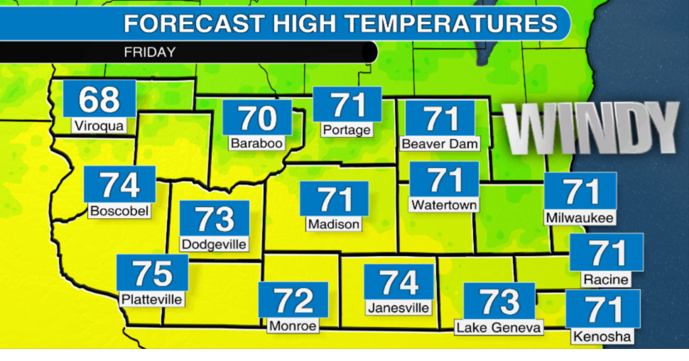 Comfy temps and windy Friday in southern Wisconsin. What about the weekend?