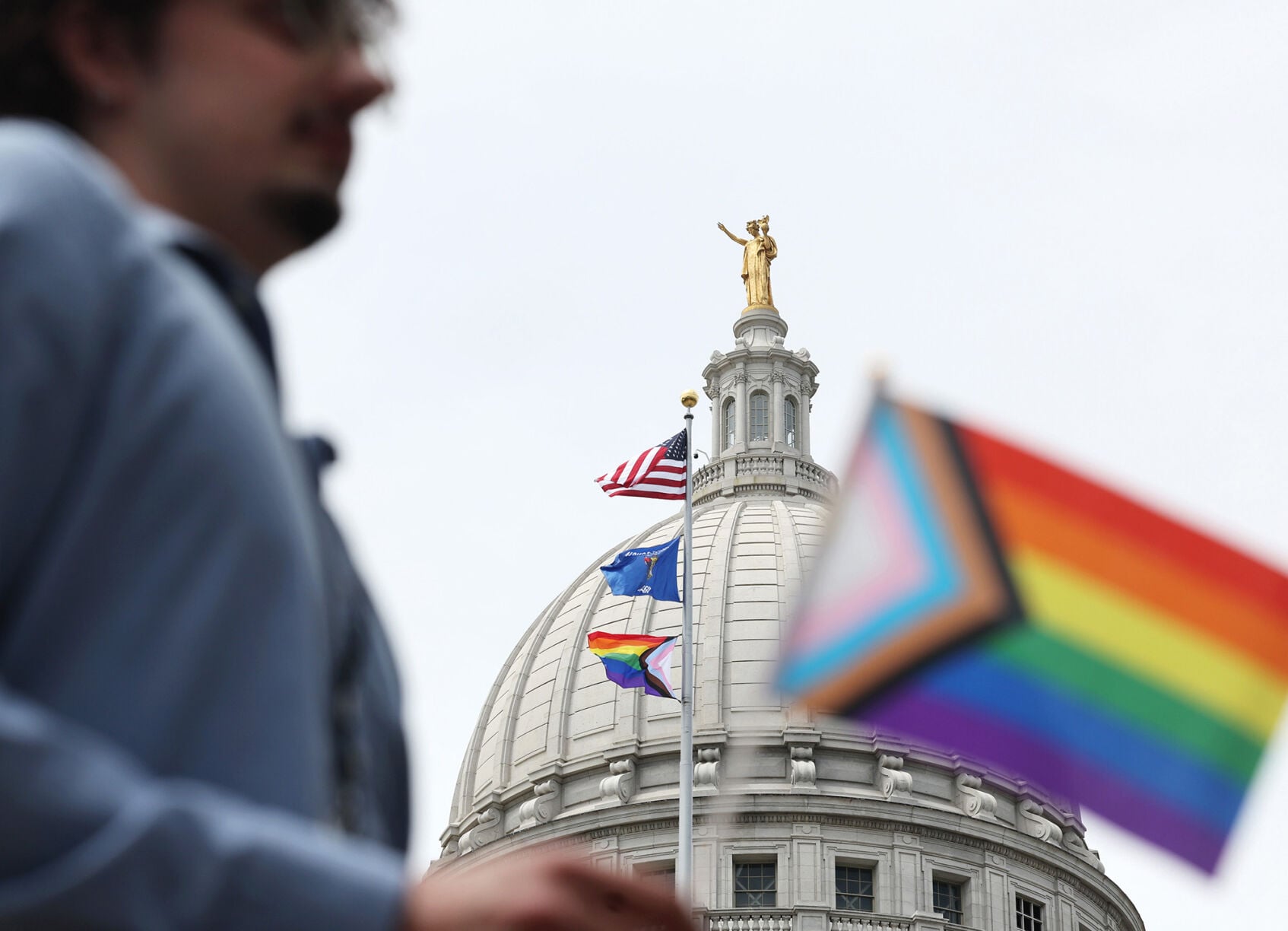 Photo of the day: Progress Pride Flag is raised over the Wisconsin ...