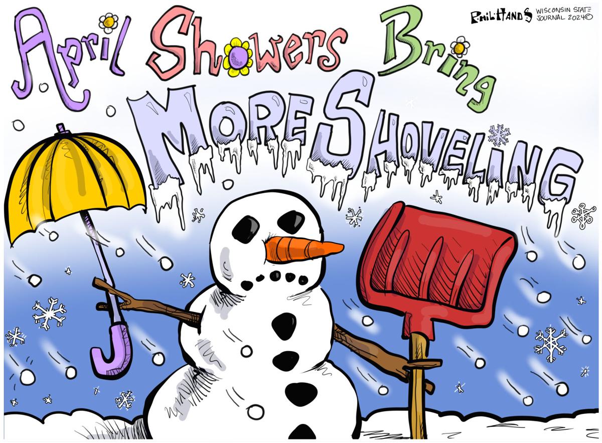 April showers bring more shoveling in Phil Hands' cartoon
