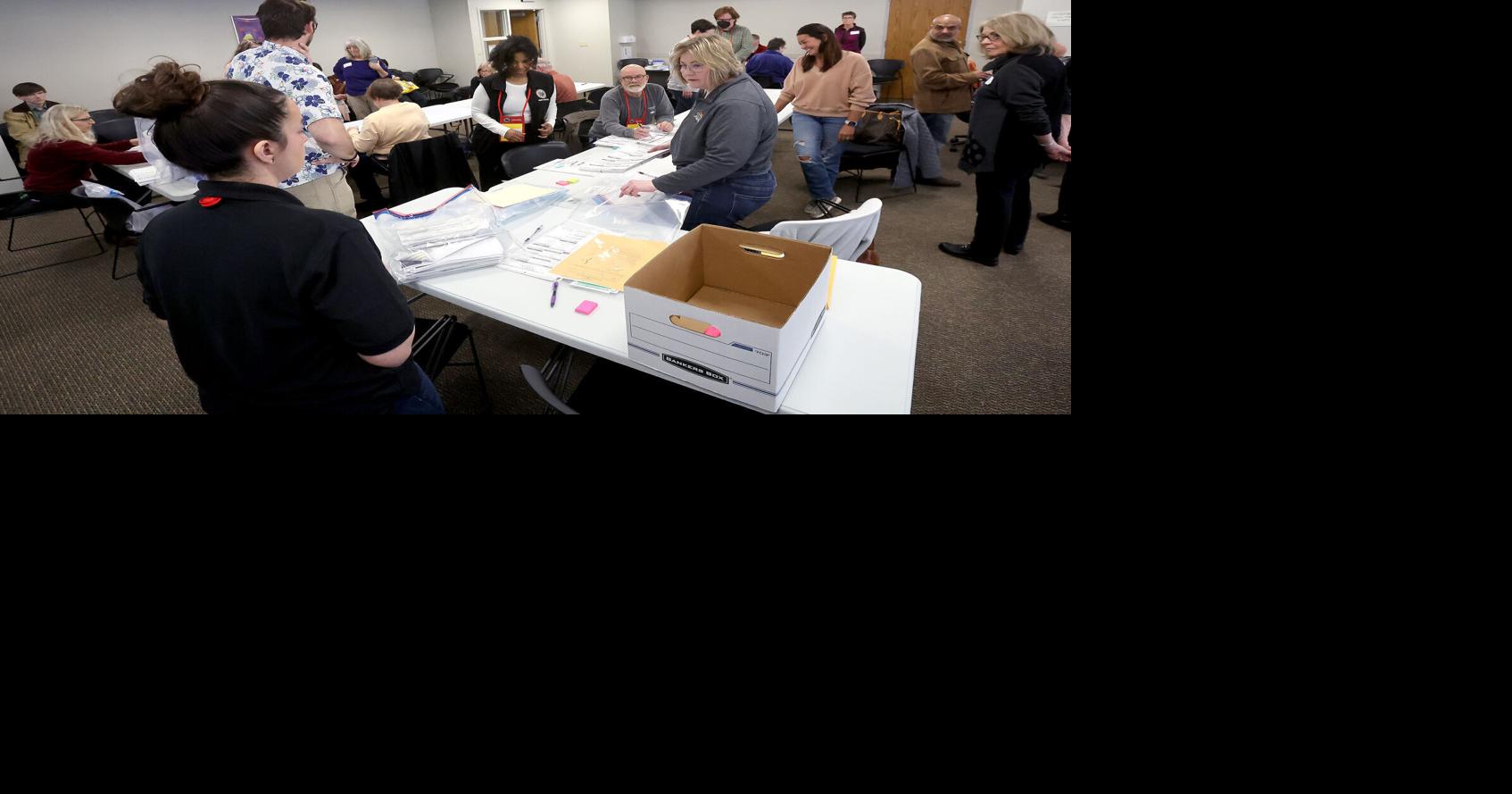 Poll workers support Maribeth Witzel-Behl as city clerk