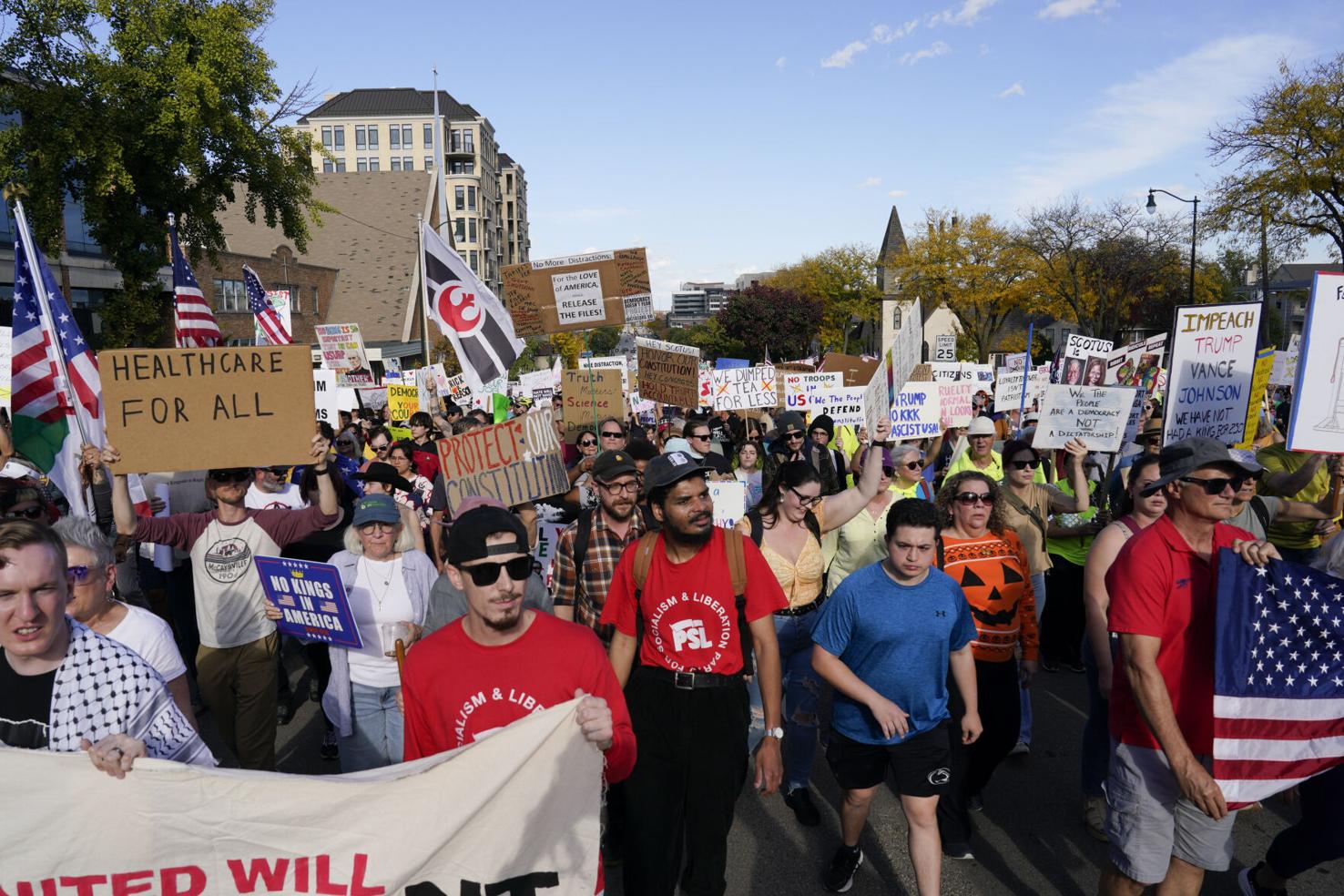 Thousands march to Wisconsin Capitol in the latest round of ‘No Kings ...
