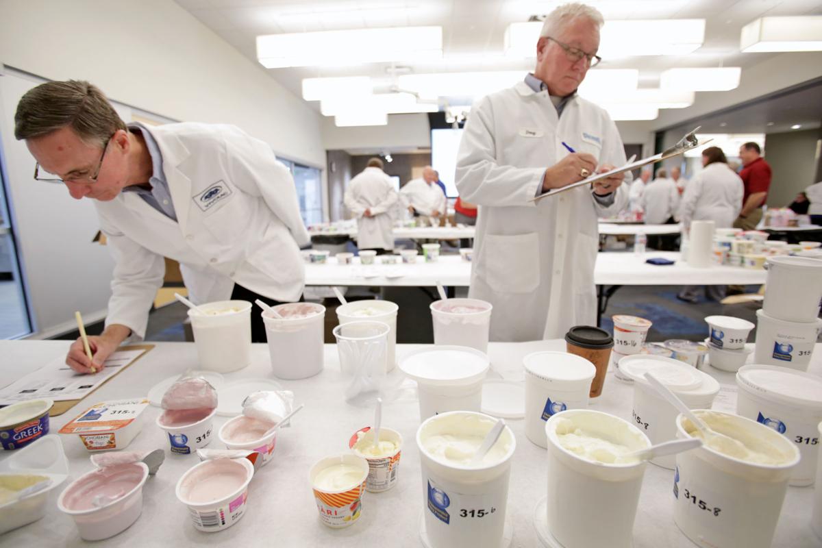 Swishing, spitting and evaluating at national dairy product contest at MATC