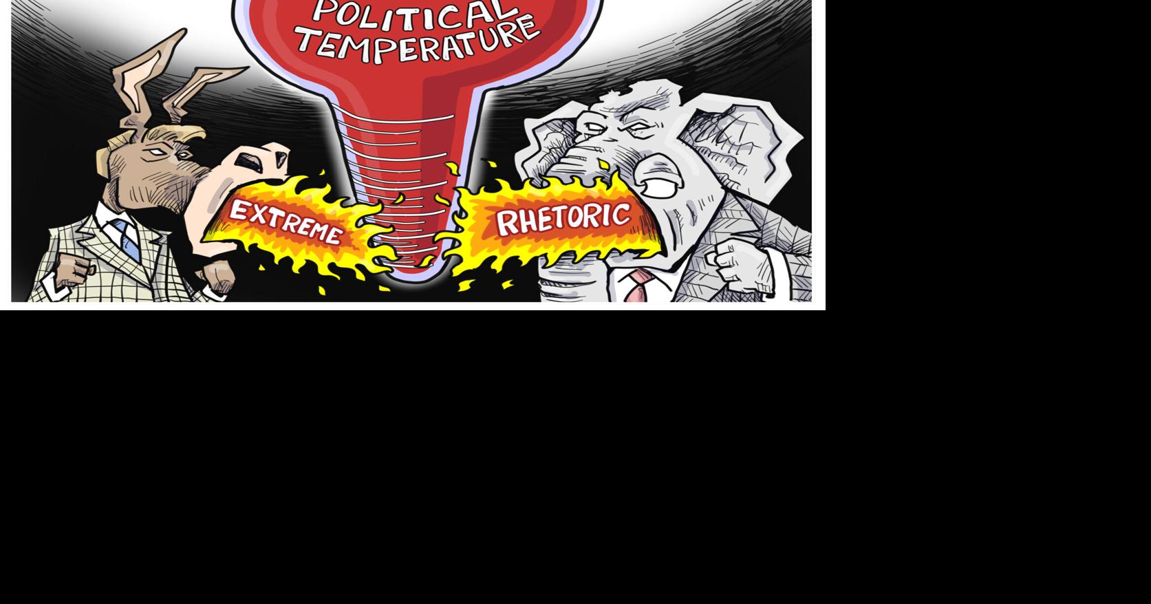 Extreme rhetoric heats up politics in Phil Hands’ cartoon