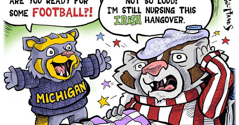 Hands on Wisconsin: Bucky nurses a hangover