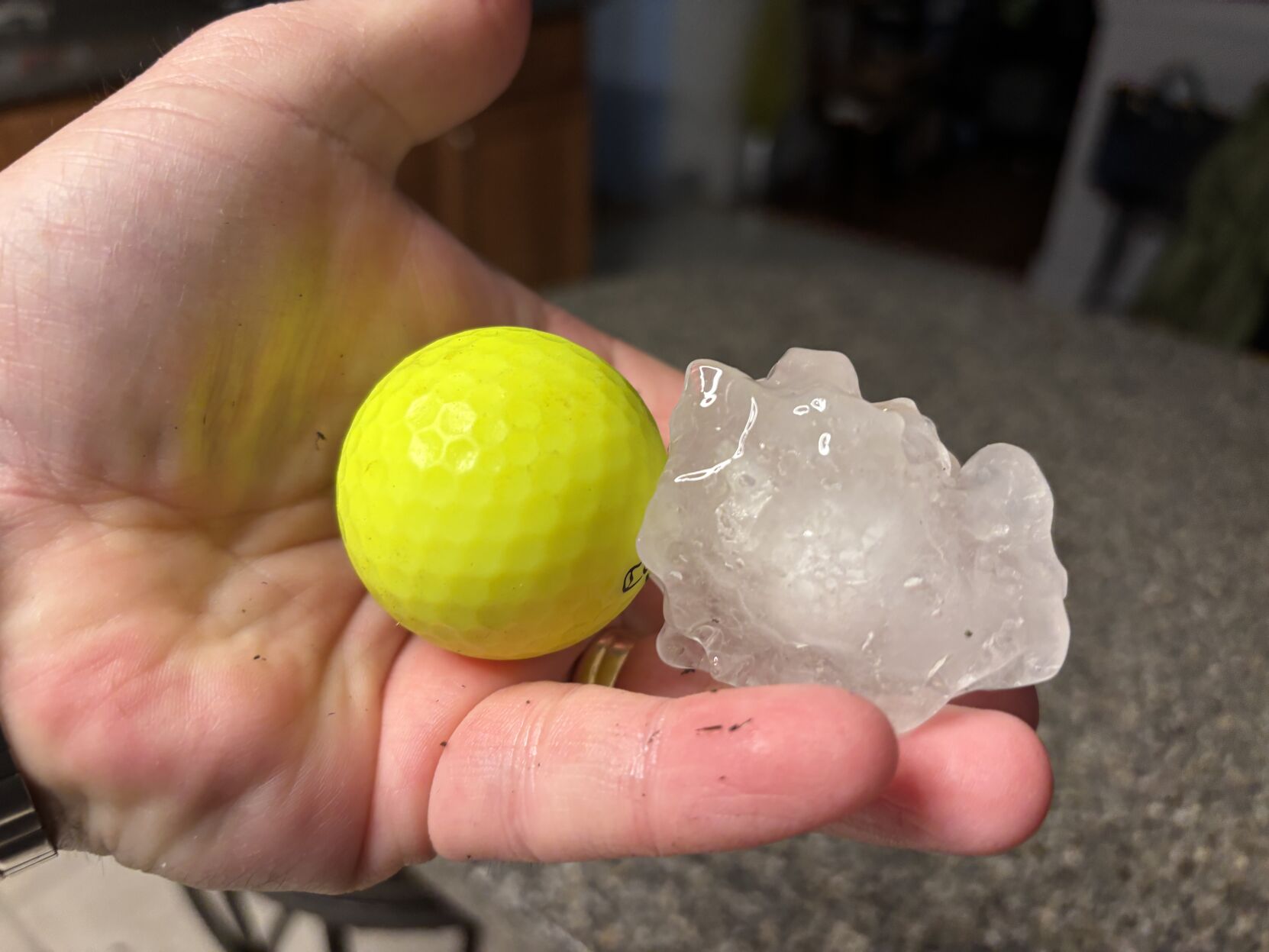 Images of hail damage from Tuesday night's storm