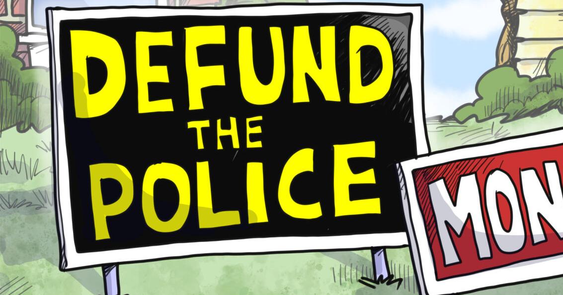 Yard sign protests Madison police monitor in Hands’ cartoon
