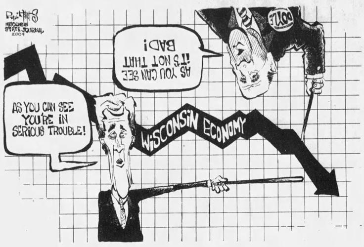 Phil Hands' first political cartoon for the Wisconsin State Journal was ...