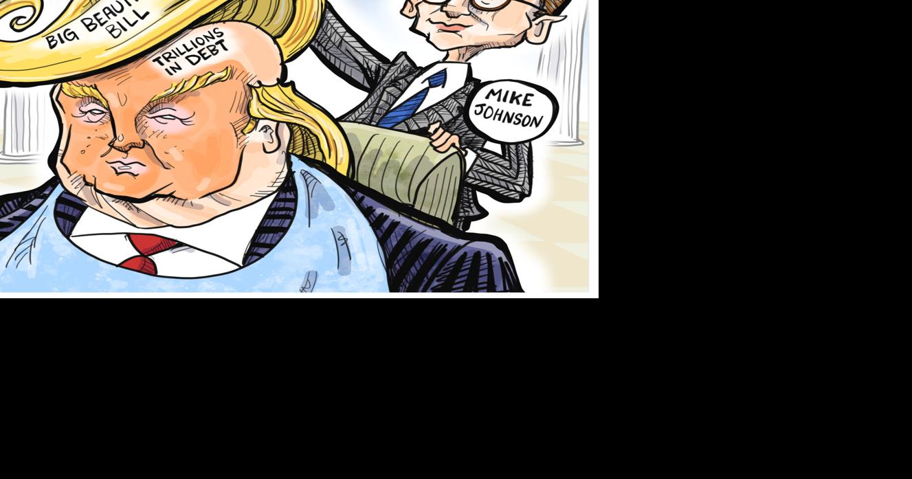 Speaker Johnson helps Trump style big, beautiful comb-over