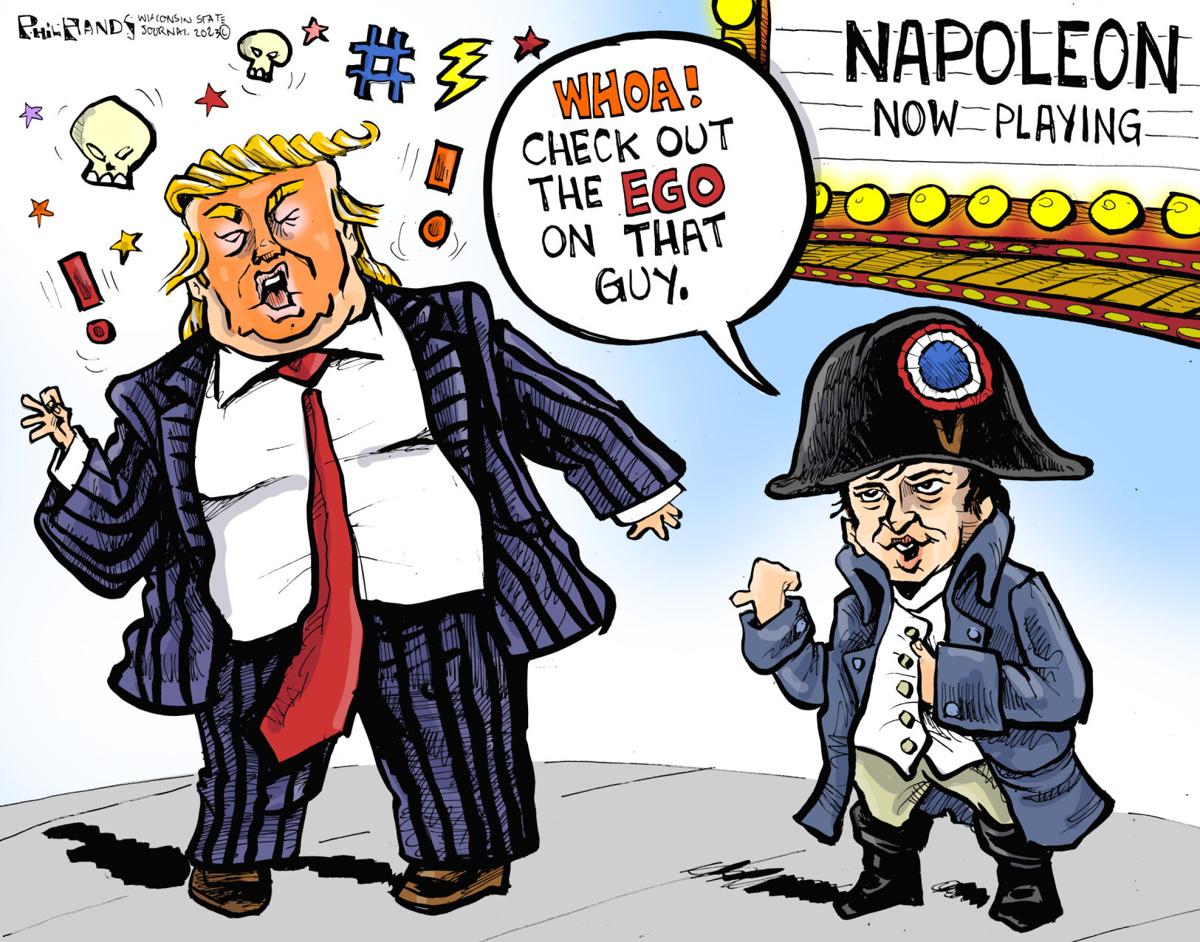 Donald Trump's ego trumps Napoleon in Phil Hands' cartoon