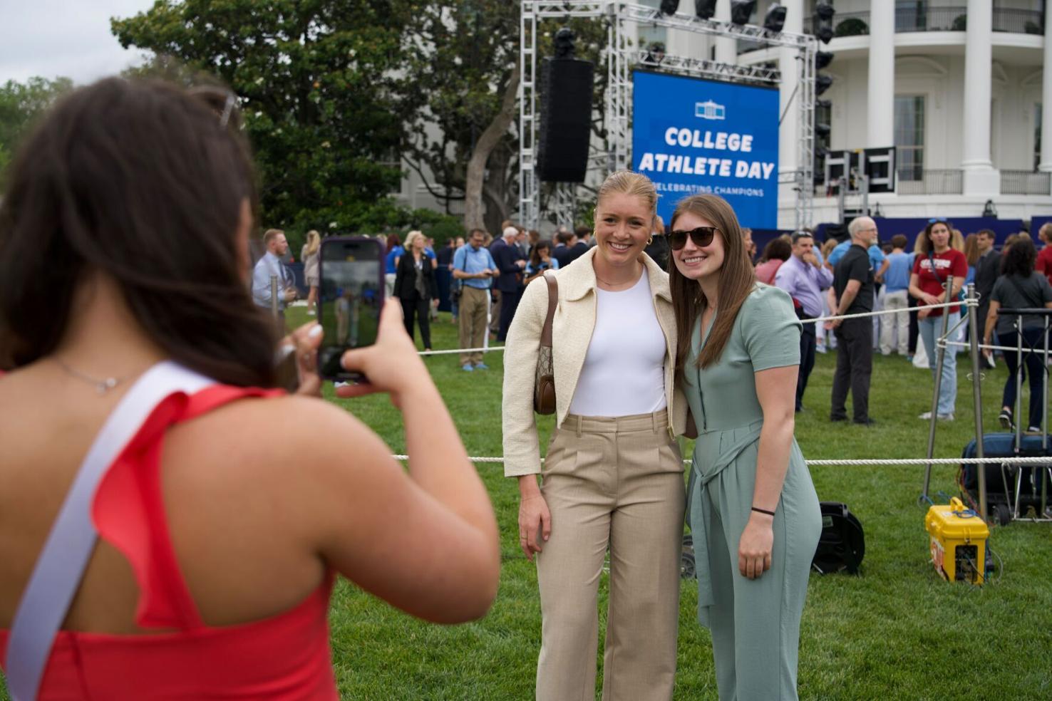 Photos: NCAA champion Wisconsin women's hockey team visits the White House