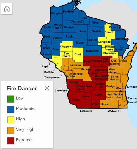 Fire danger 9-3-23, Wisconsin DNR photo