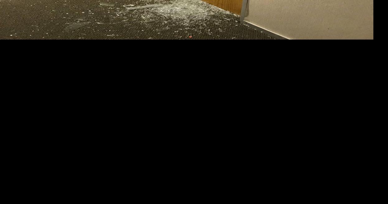 Rock thrown through glass door at Our Lives Magazine's offices