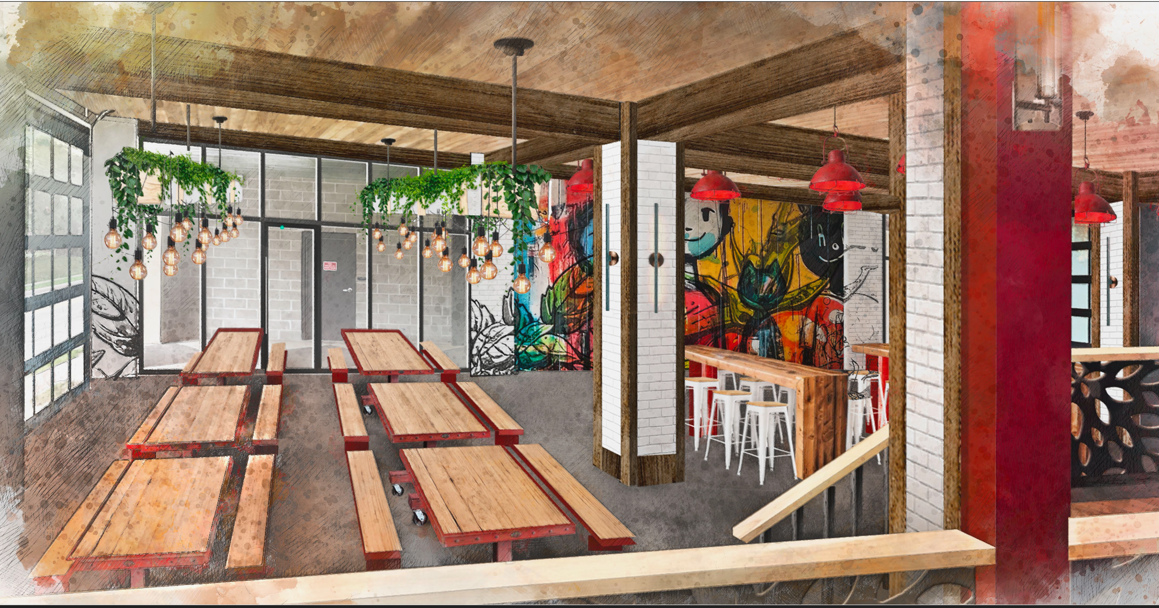 A rendering of the Ian's Pizza taking shape in Verona