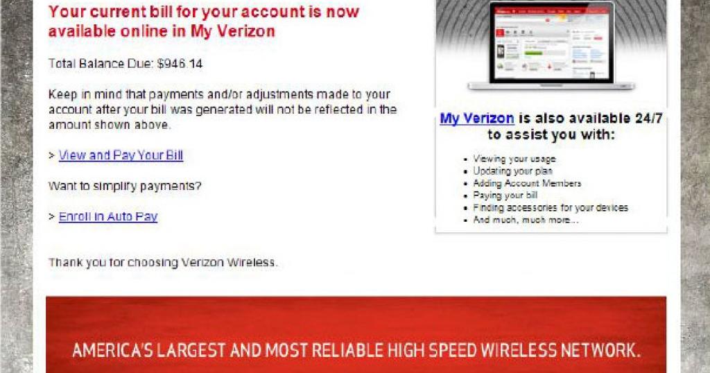 Email looks like it's from Verizon, but it's a scam, officials warn