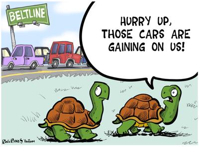 Beltline traffic gains on turtles in winning caption