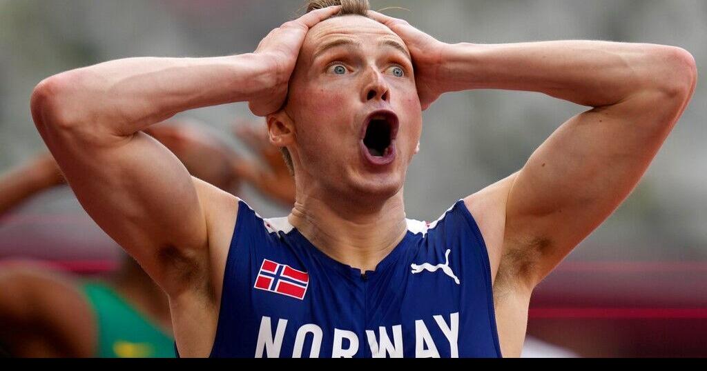 Olympic moment: Record-setting 400-meter hurdles final is being called ...