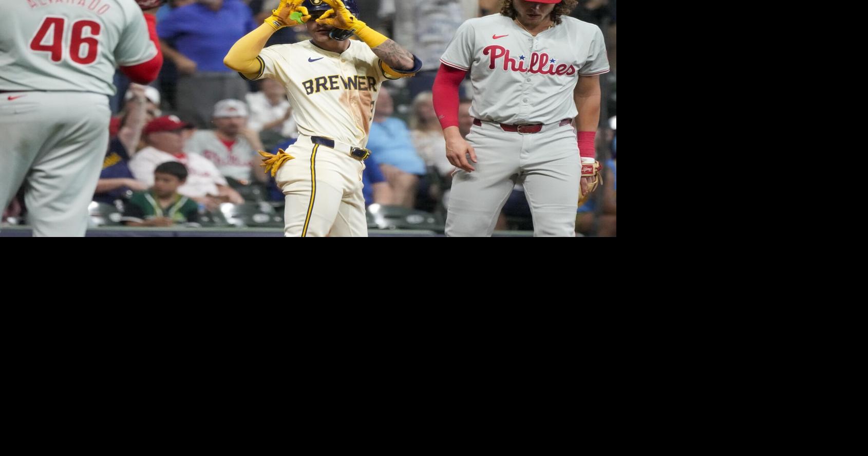 Brewers top Phillies to trim magic number down to two