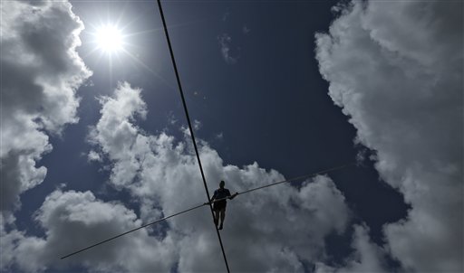 Daredevil to Cross Gorge near Grand Canyon on Wire
