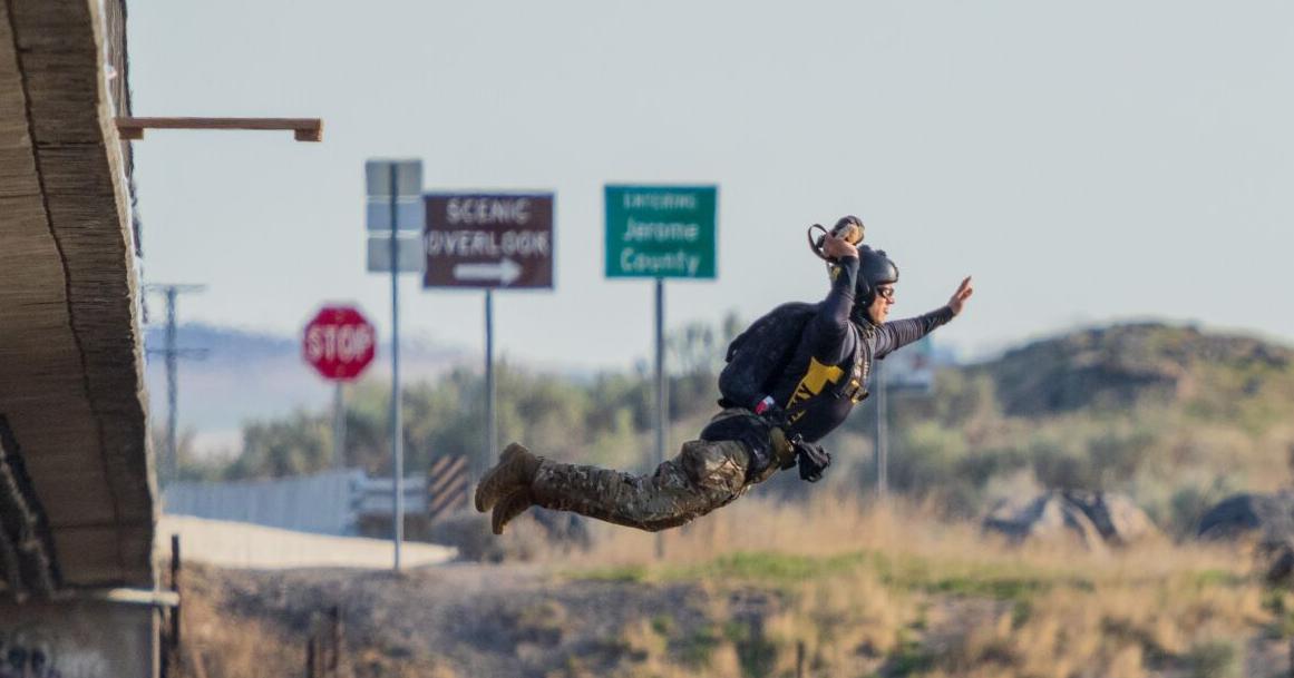 US Army parachute team trains at Perrine Bridge