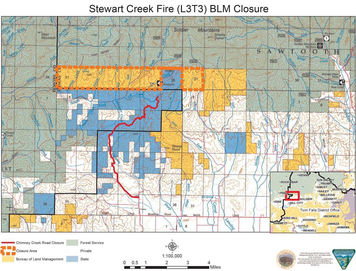 Fire closes 3,800 acres of BLM land in Camas County