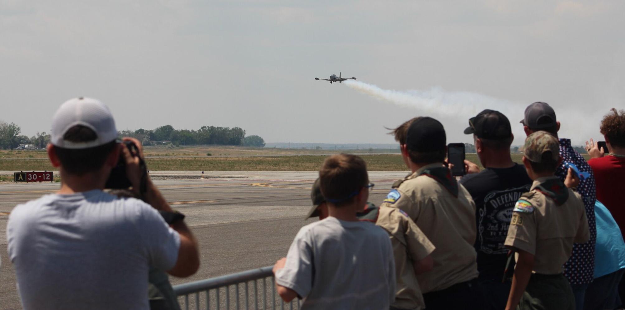Airshow pilots perform to large crowd at Joslin Field