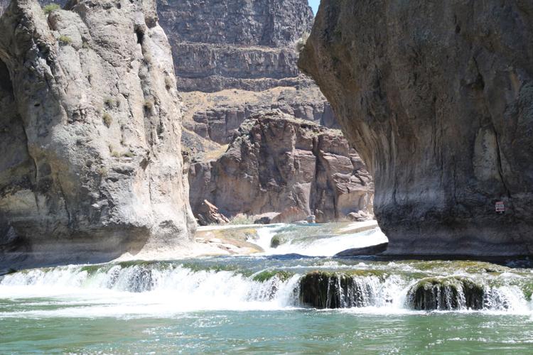 Hidden hazards: Sign warns of dangers at Pillar Falls