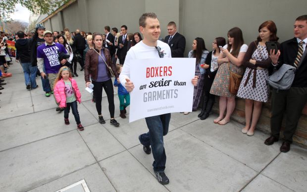 Atheists March on Mormon Temple Square during Conference