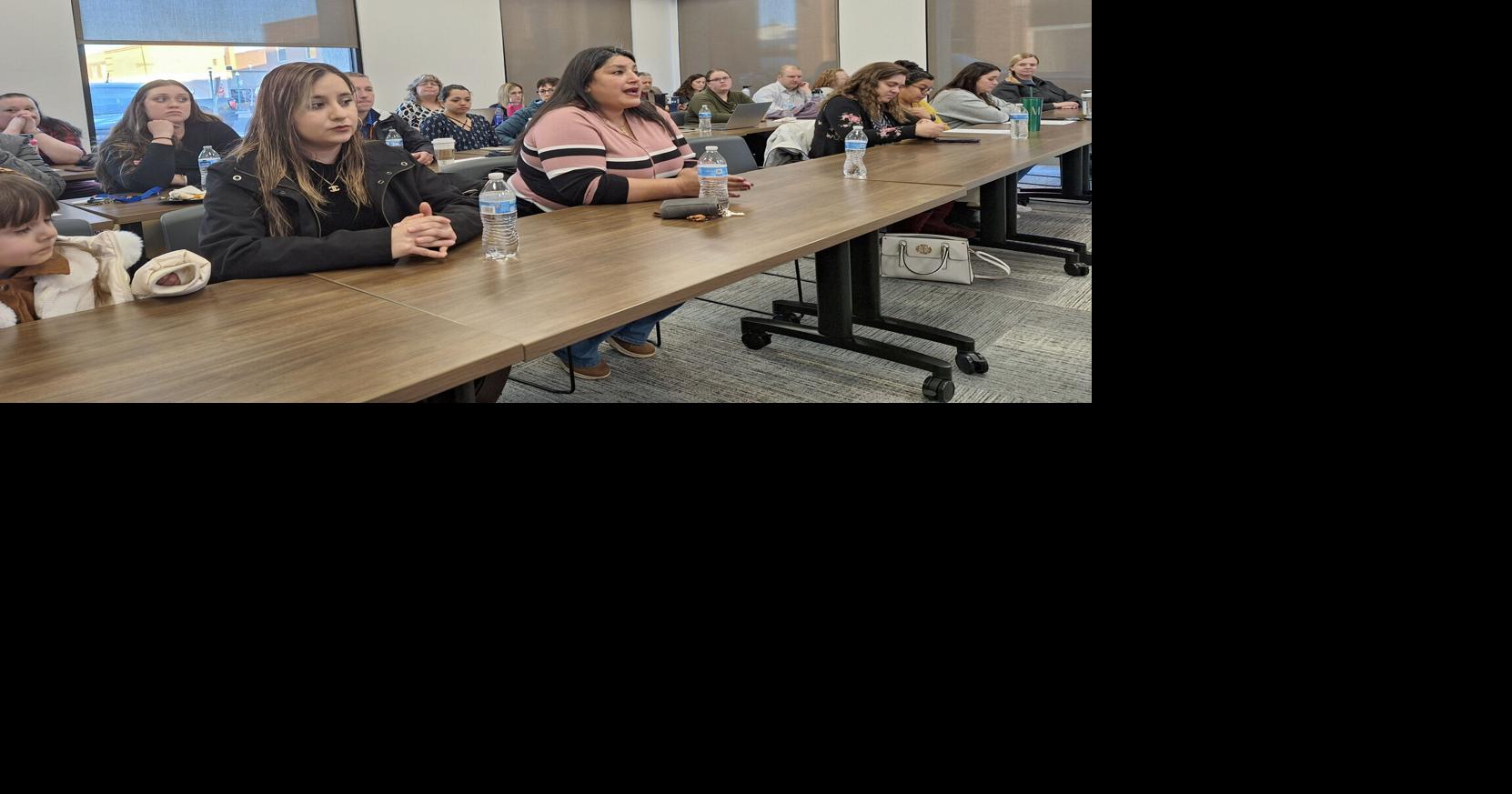 Dual language parents speak before Bickel Elementary vote