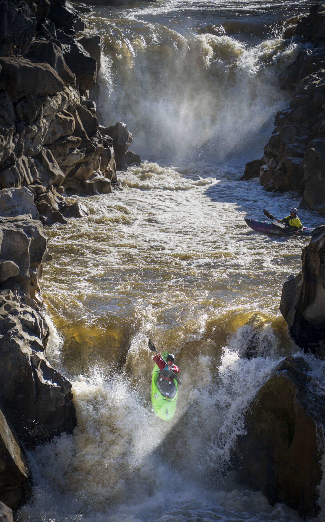 Kayakers whitewater Caldron Linn or Star Falls