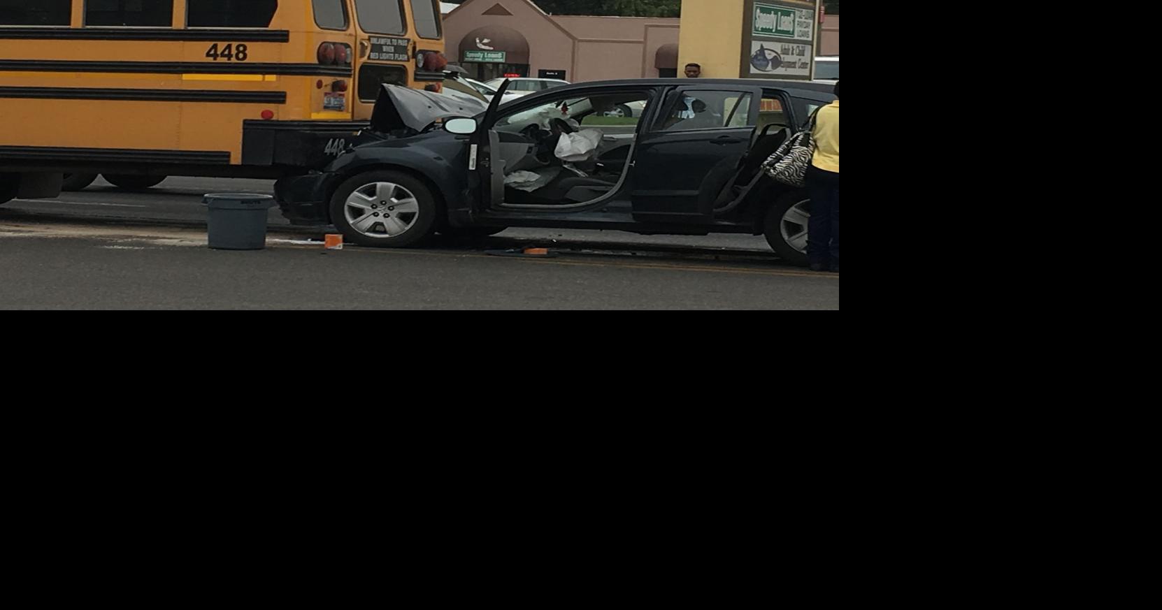 No children on board when car hits school bus on Blue Lakes
