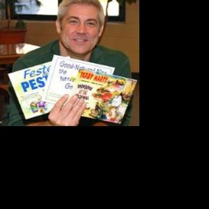 Author Michael Finklea speaking Thursday at East Side Elementary ...