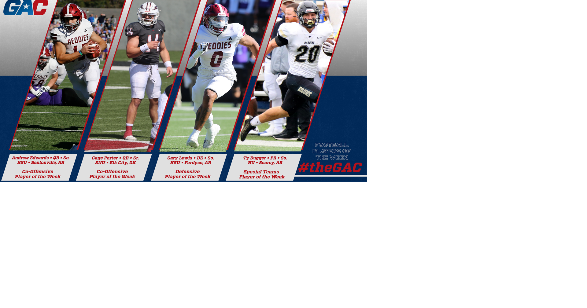 Henderson players earn week's GAC football honors | Southern Arkansas ...