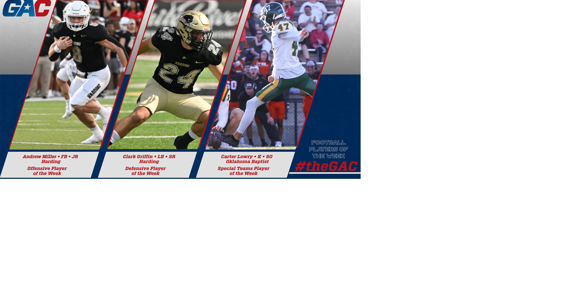 Harding players earn GAC football honors | Southern Arkansas University ...