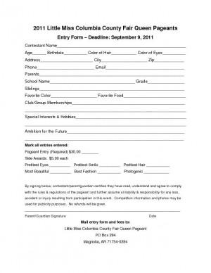 Pageant Entry Form | | magnoliareporter.com
