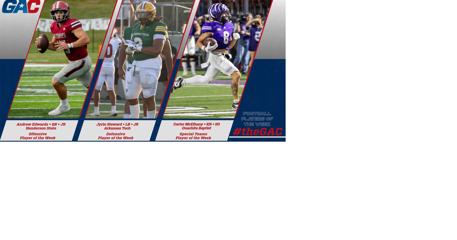 GAC names Football Players of the Week | Southern Arkansas University ...