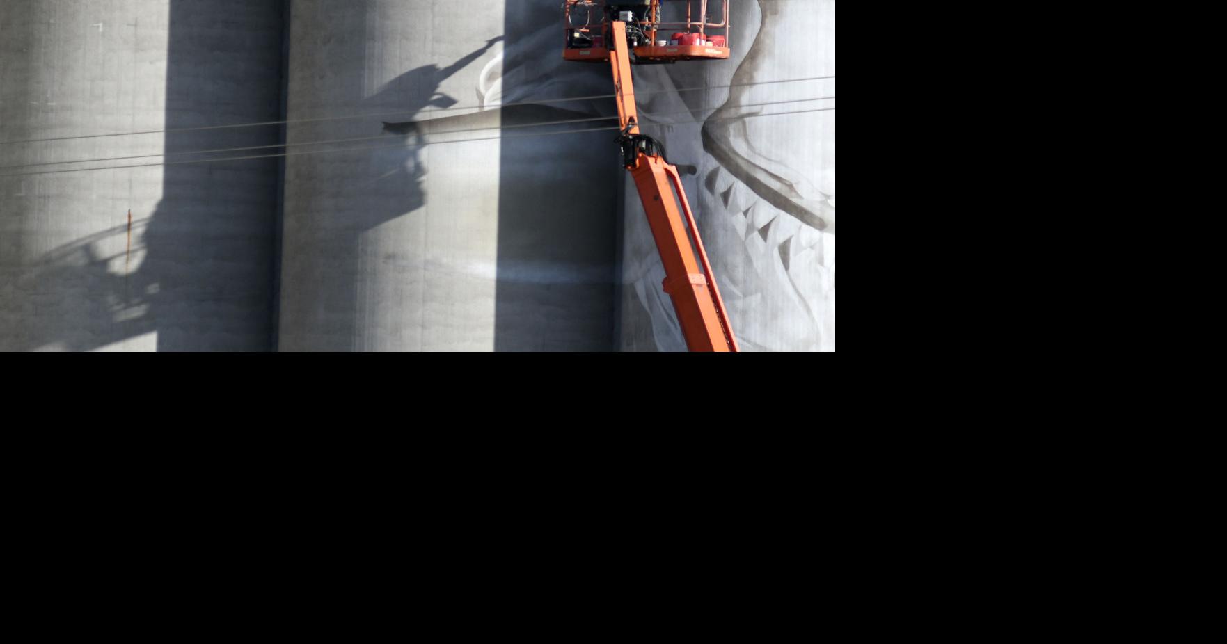 PHOTOS: SIlo artist begins his work | Local News | mankatofreepress.com