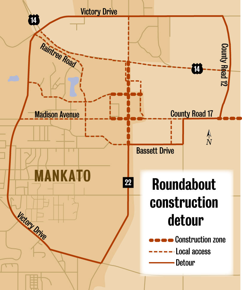 Mankato roundabout detour maps | Local News | mankatofreepress.com