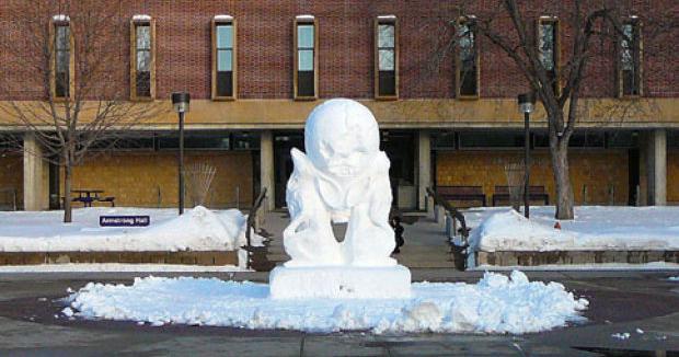 MSU snow sculpture sustains vandalism | Local News | mankatofreepress.com