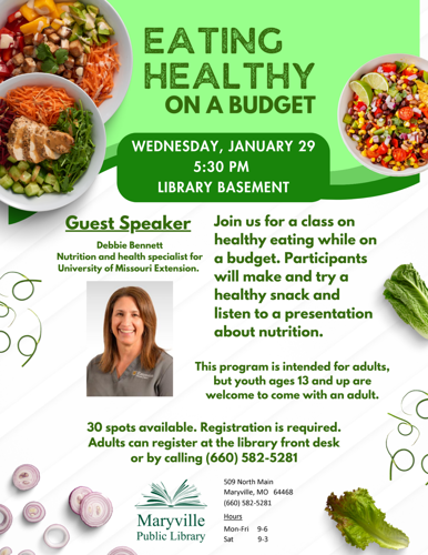 Library program to talk healthy eating on a budget | News | Maryville Forum