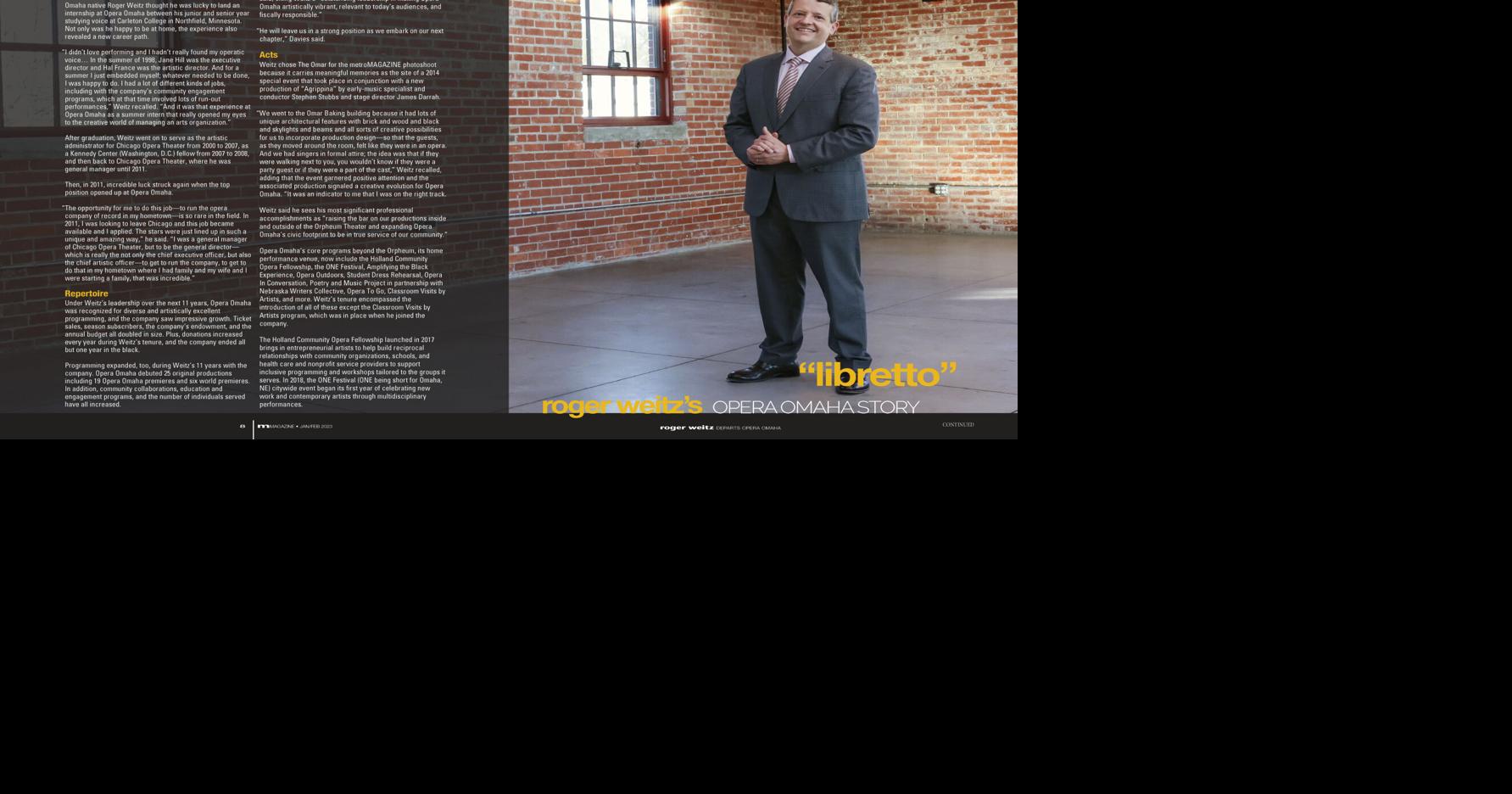 "Libretto" Roger Weitz's Opera Omaha Story JAN/FEB 2023 | Cover Stories ...