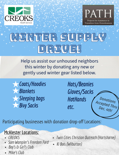 5 THINGS TO KNOW: How to donate to CREOKS’ winter supply drive for the ...