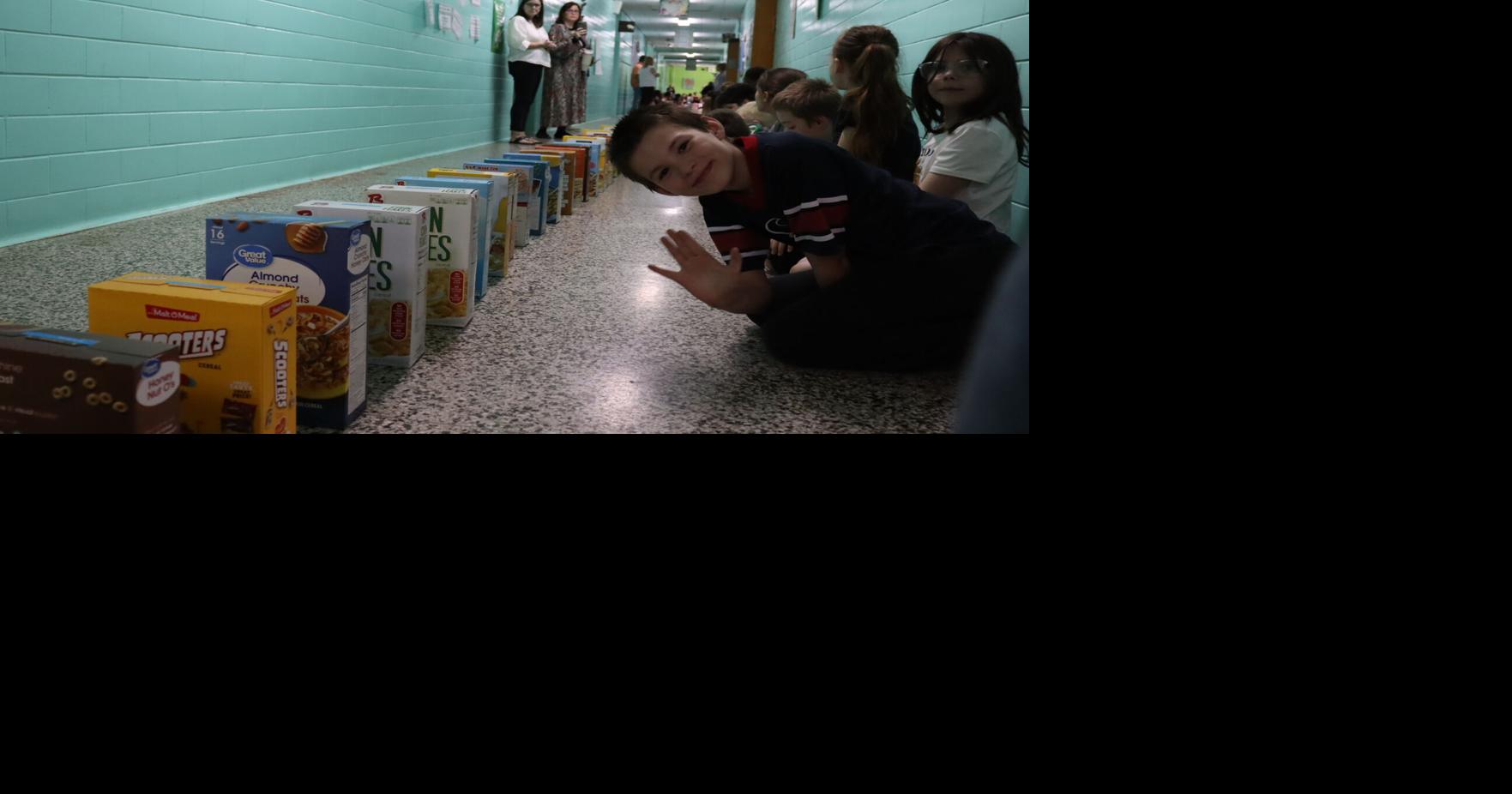 Elementary school participates in Cereal Box Domino Challenge ...