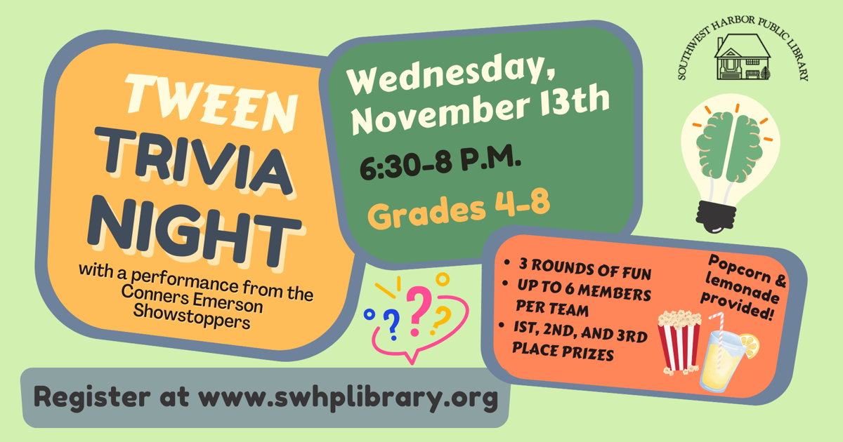Tween trivia night set for Nov. 13 in Southwest Harbor | Entertainment ...