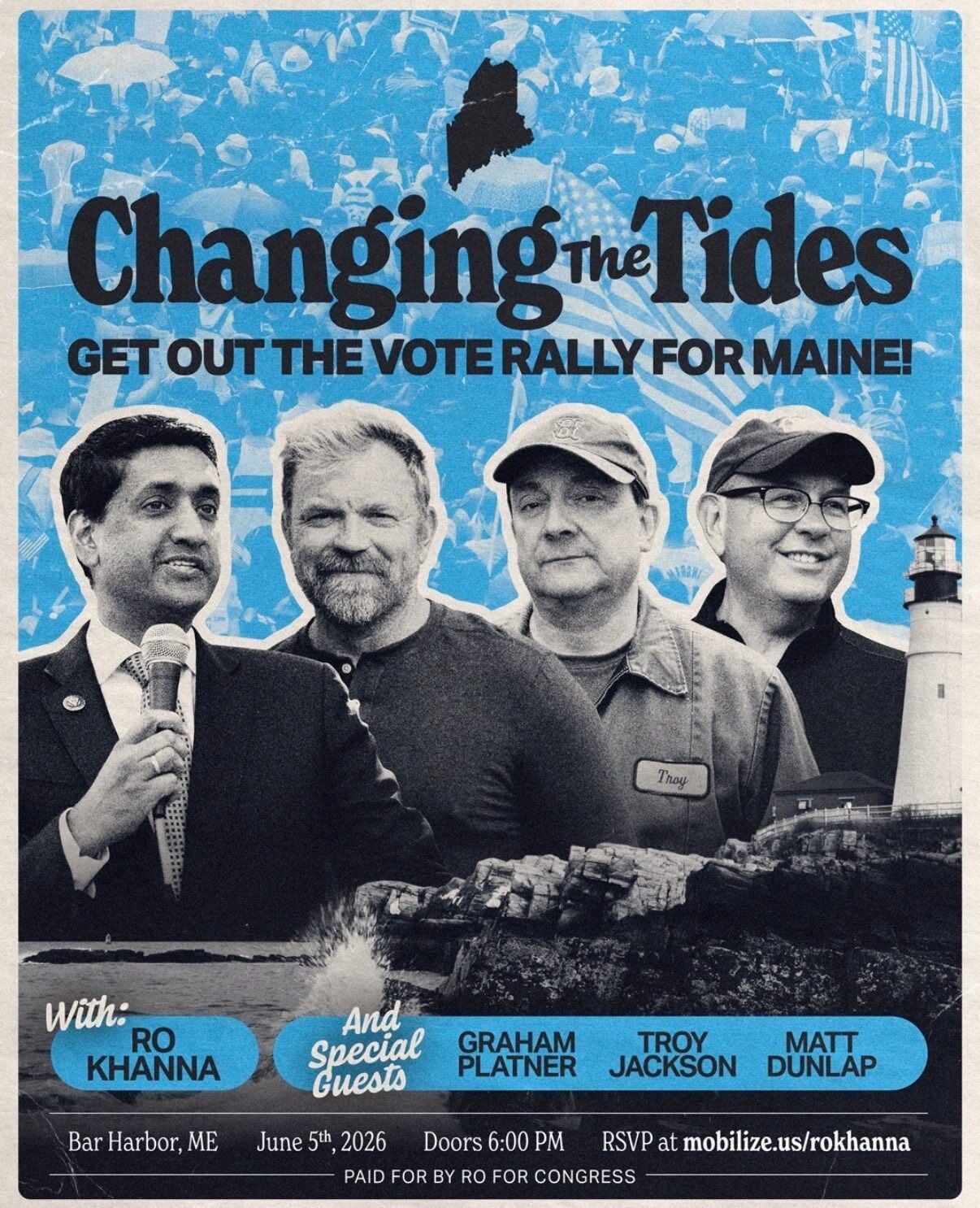 Rep. Ro Khanna to join Graham Platner, Troy Jackson and Matt Dunlap for ...